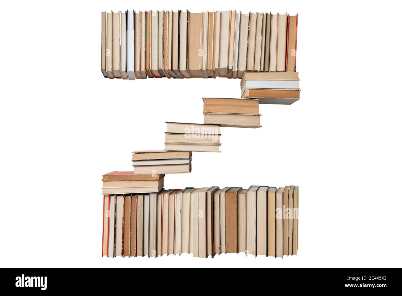 Letter - Z made of books isolated on white background. Book letter font ...
