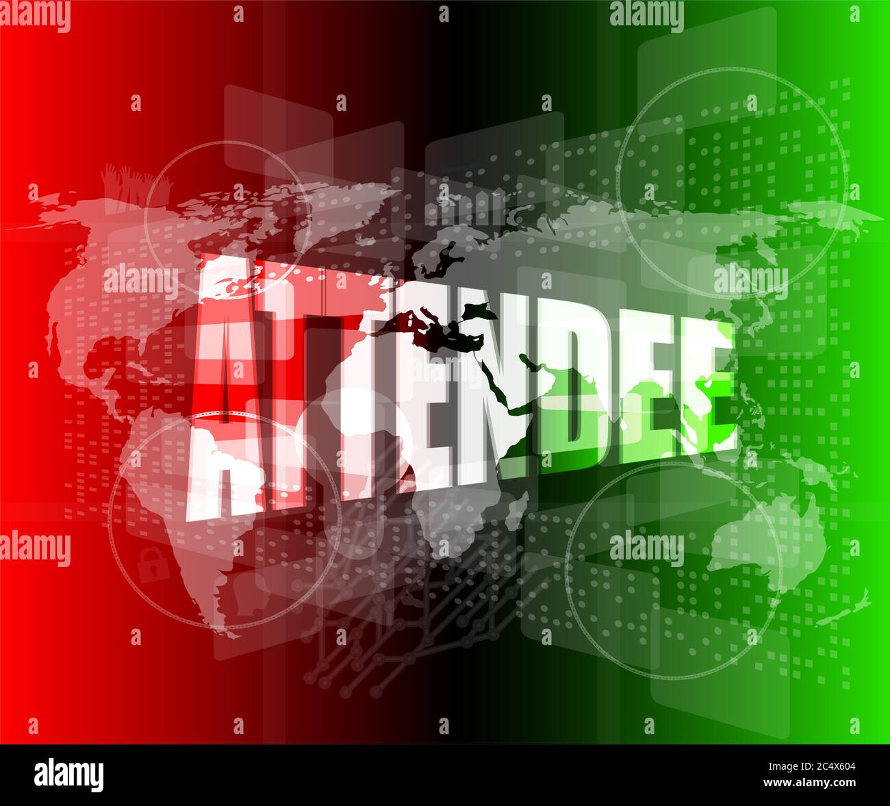 attendee word on business digital touch screen Stock Photo - Alamy