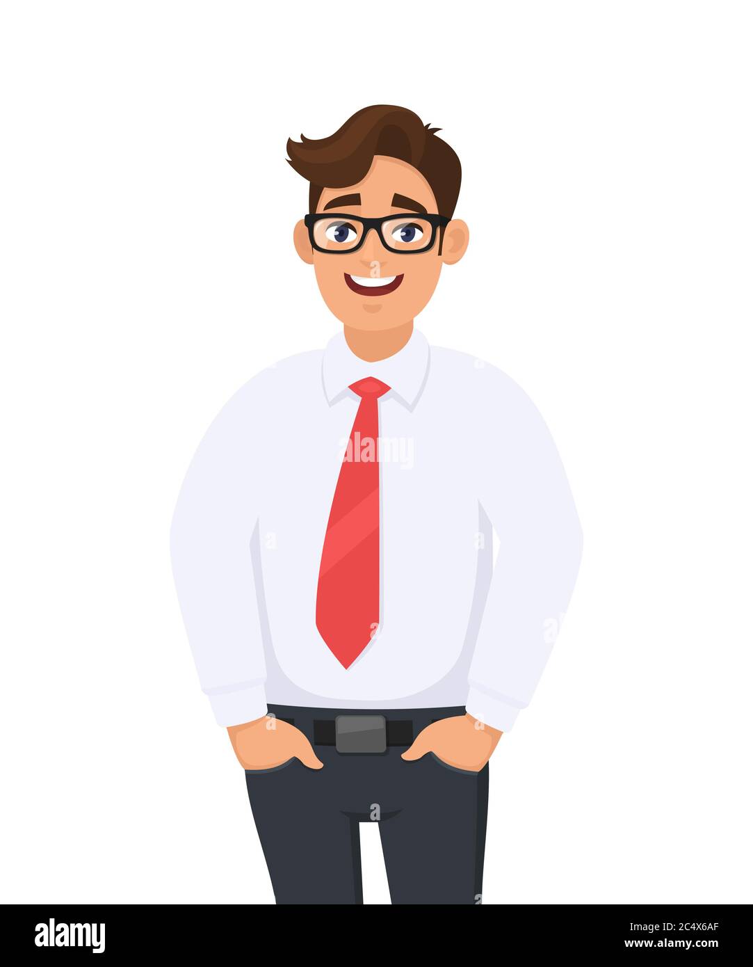 Man standing with hands in pocket Stock Vector Images - Alamy
