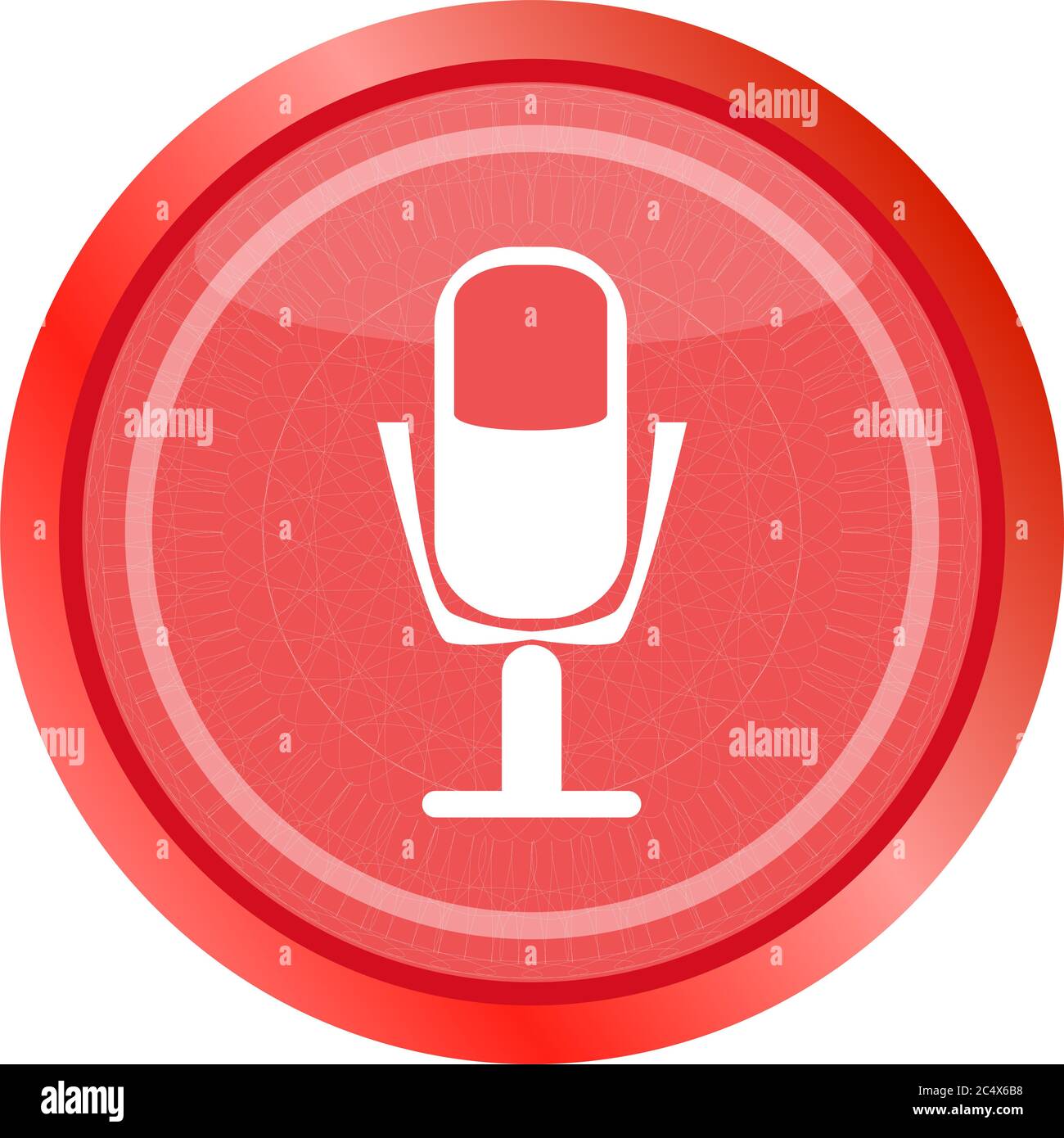 microphone icon web button isolated on white background Stock Photo - Alamy