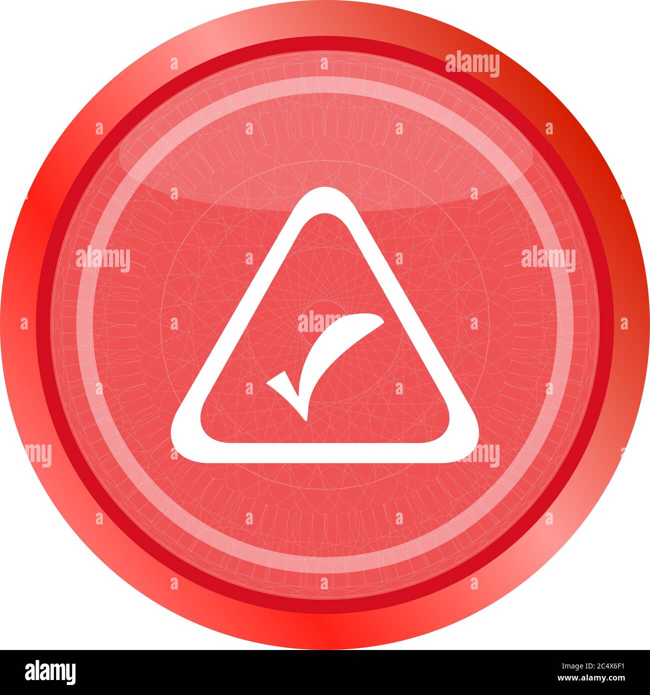 White tick mark on a web button. Isolated on white background Stock ...