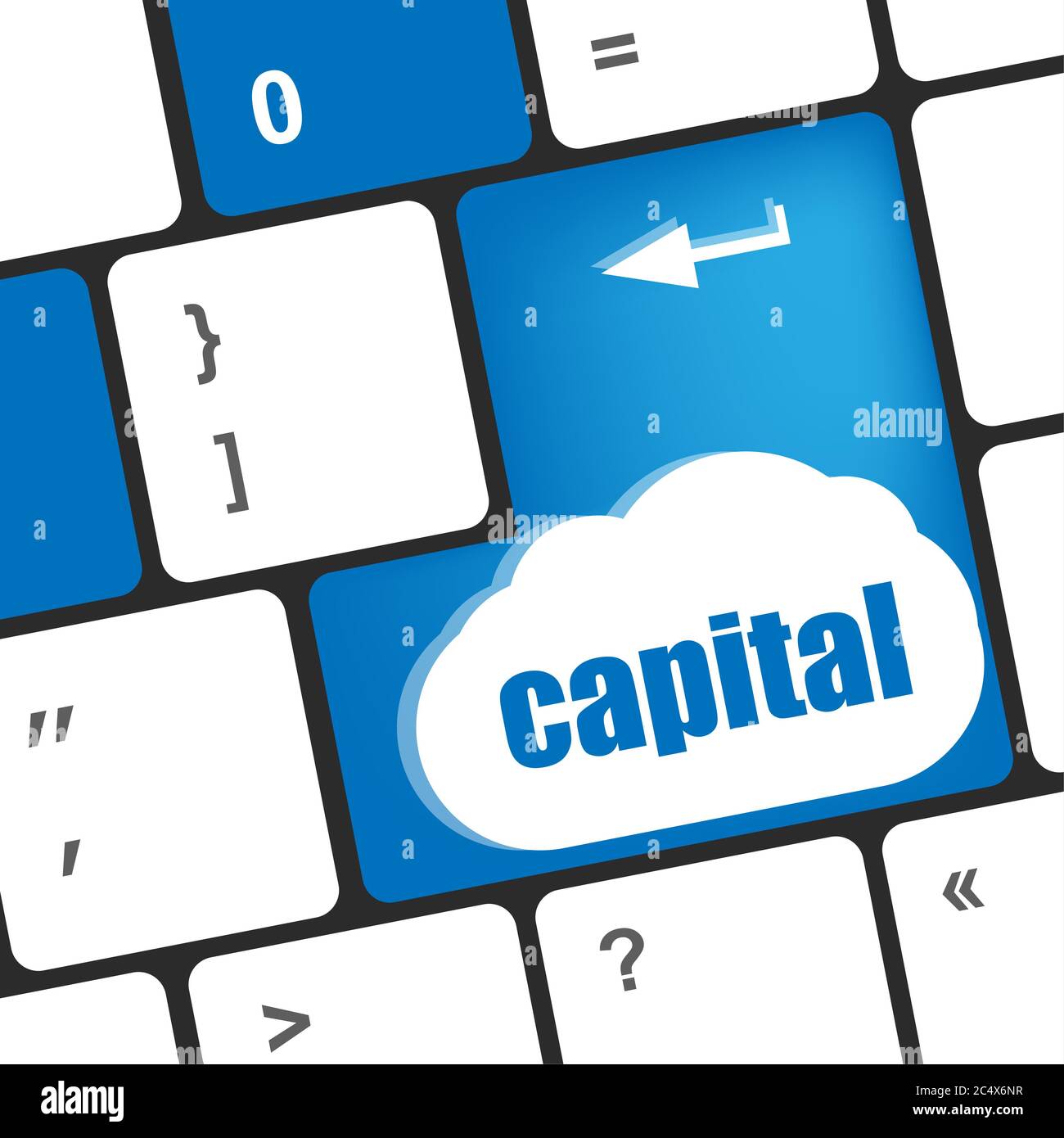 capital button on keyboard key - business concept Stock Photo - Alamy