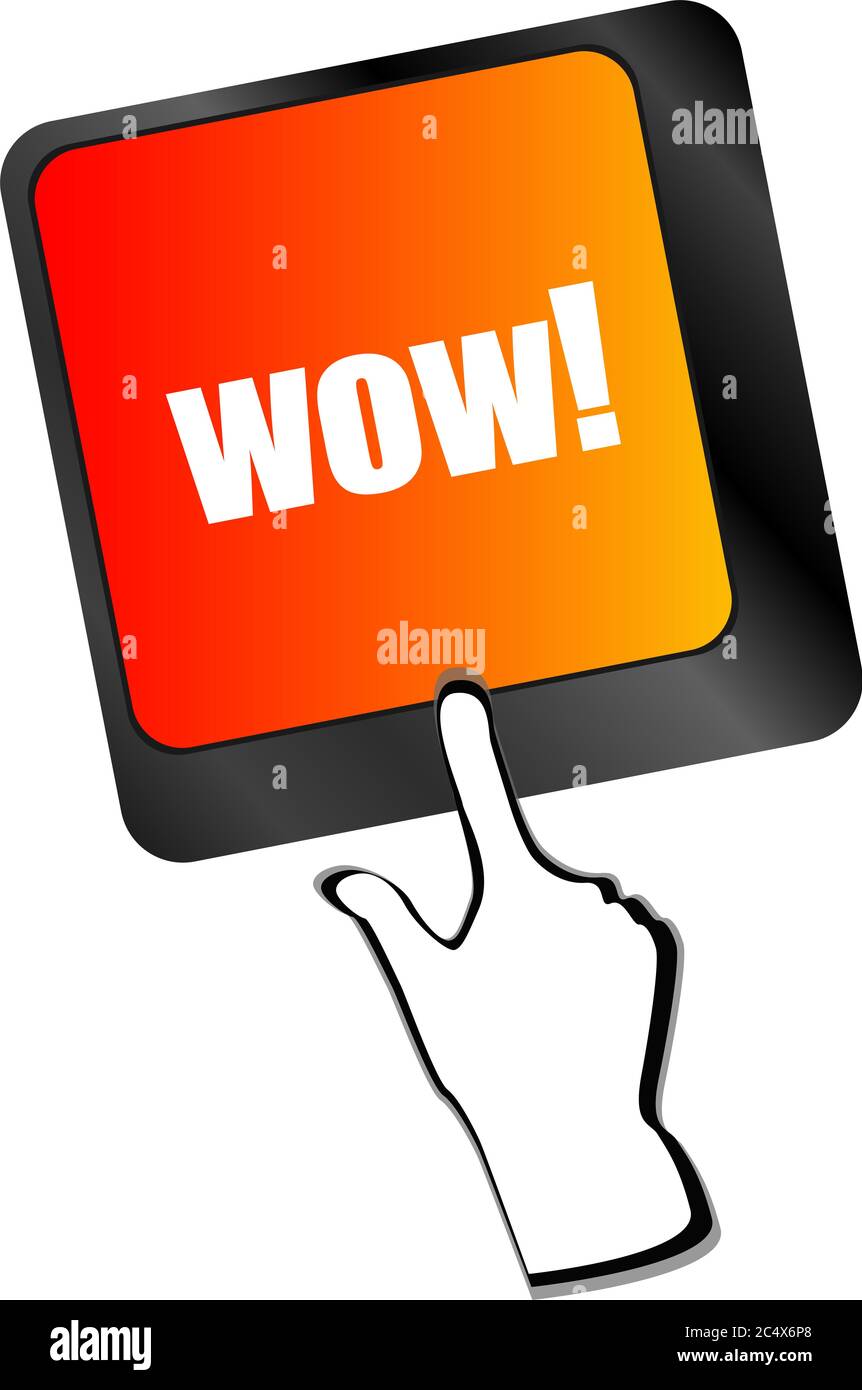 wow button on computer keyboard key Stock Photo - Alamy