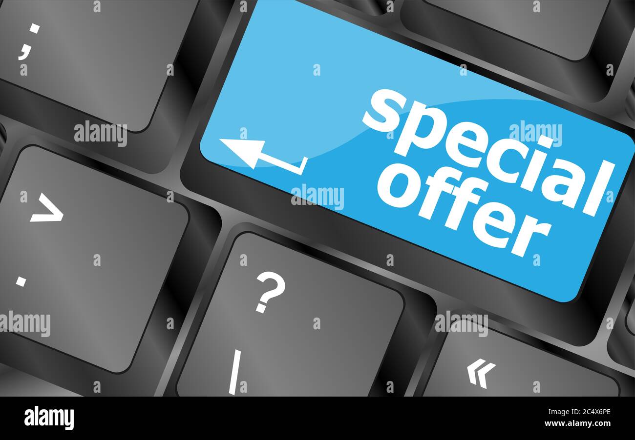 special offer button on computer keyboard keys Stock Photo - Alamy