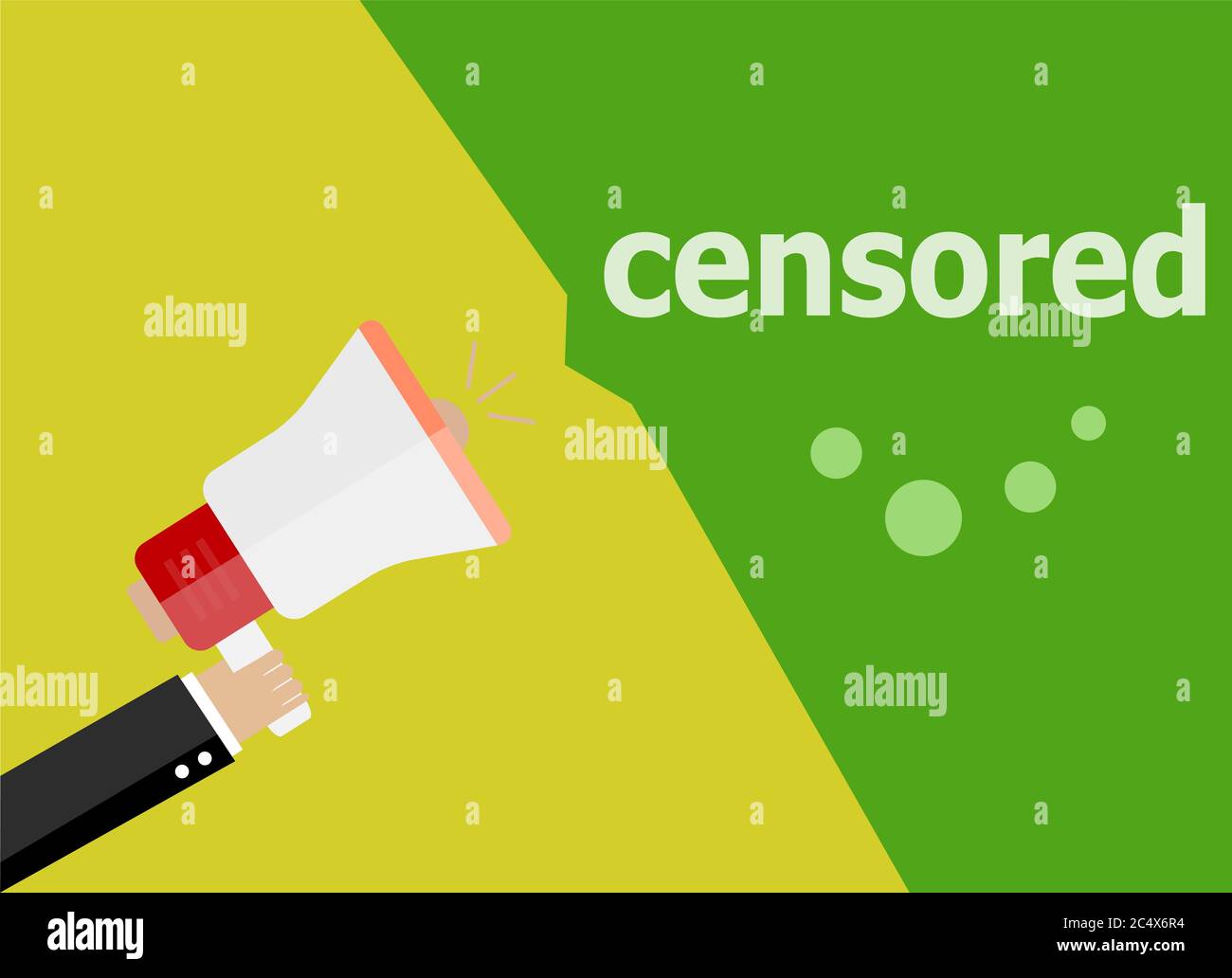 censored. Hand holding a megaphone. flat style Stock Photo - Alamy