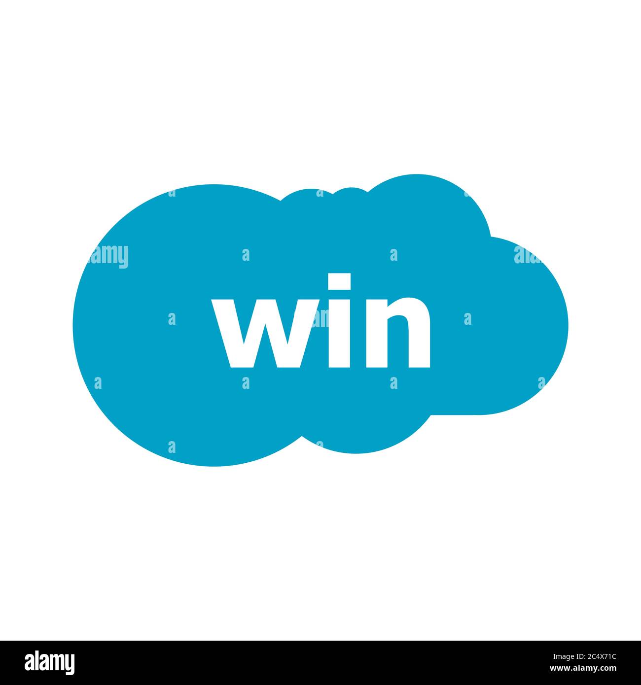 Win blue paper speech bubble isolated on white, Win text Stock Photo ...