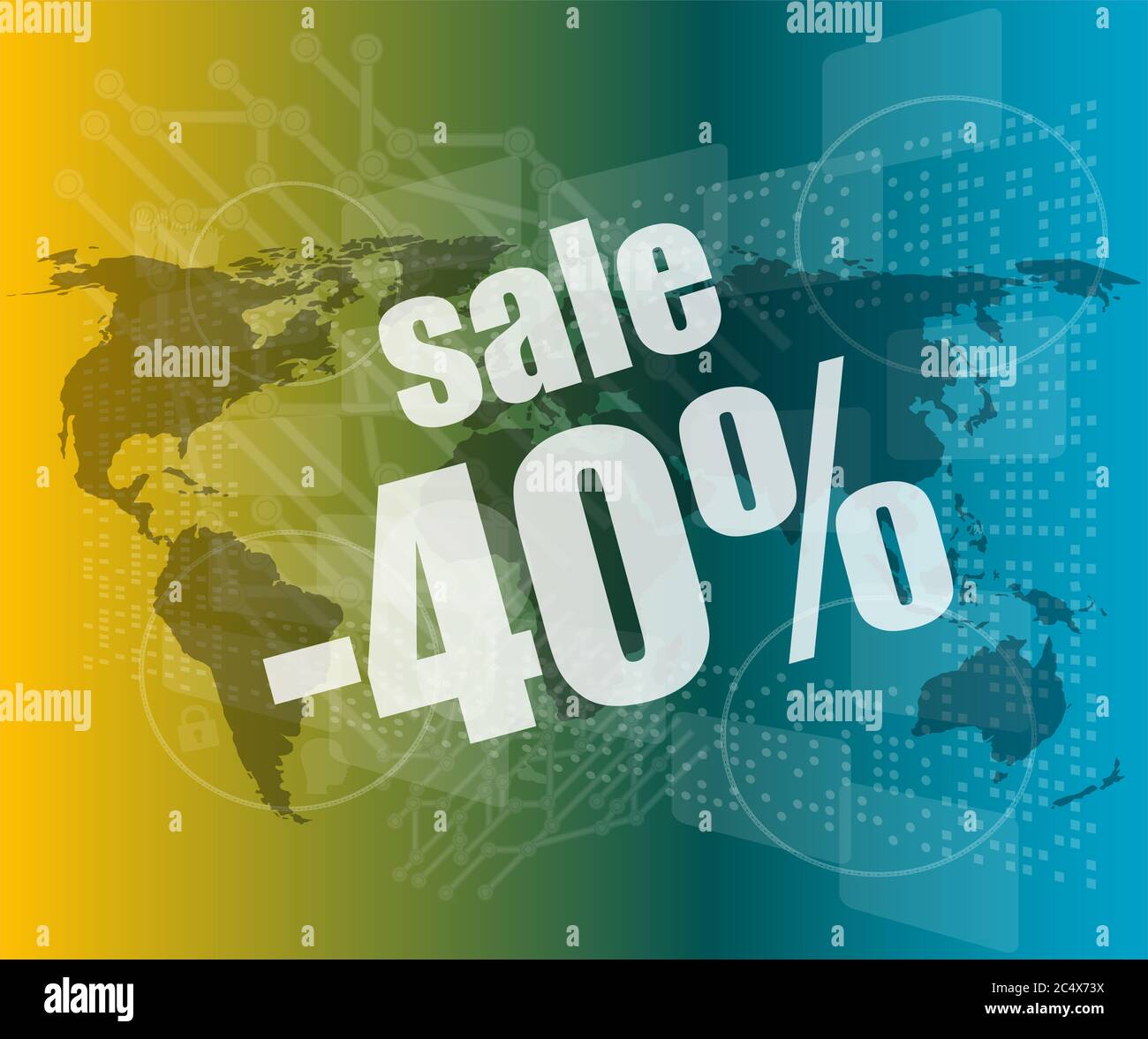 sale percentage on business digital touch screen Stock Photo - Alamy