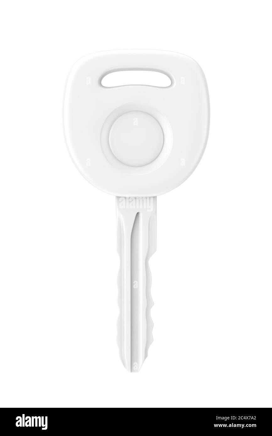White Modern Car Key in Clay Style on a white background. 3d Rendering ...