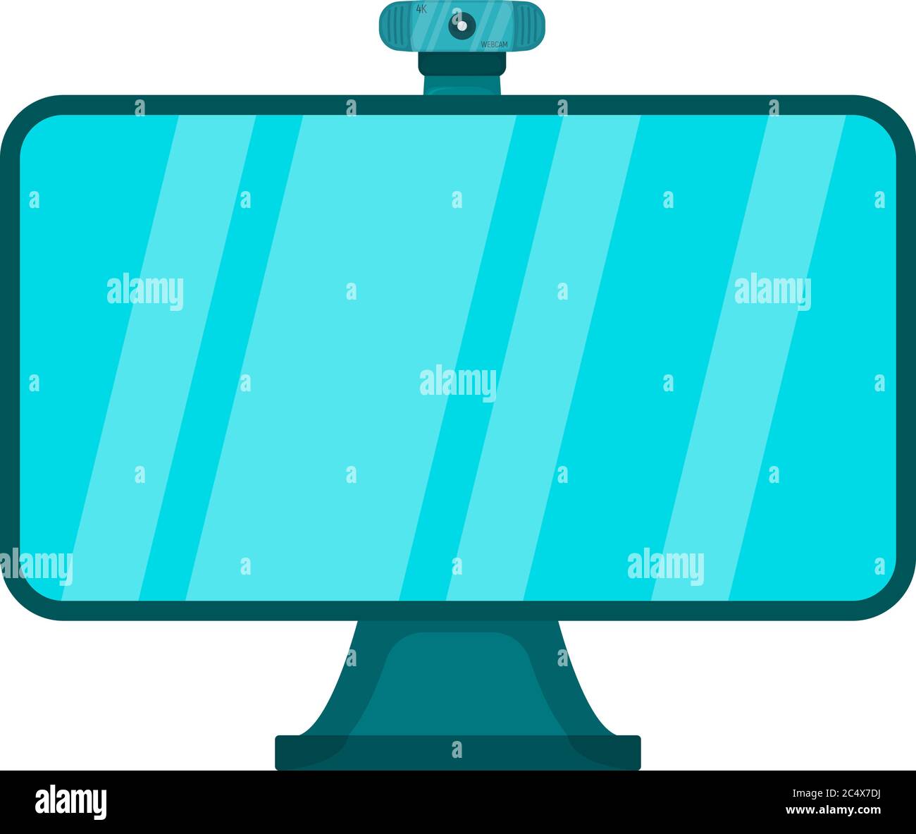 Modern technology professional monitor with webcam, concept icon online ...