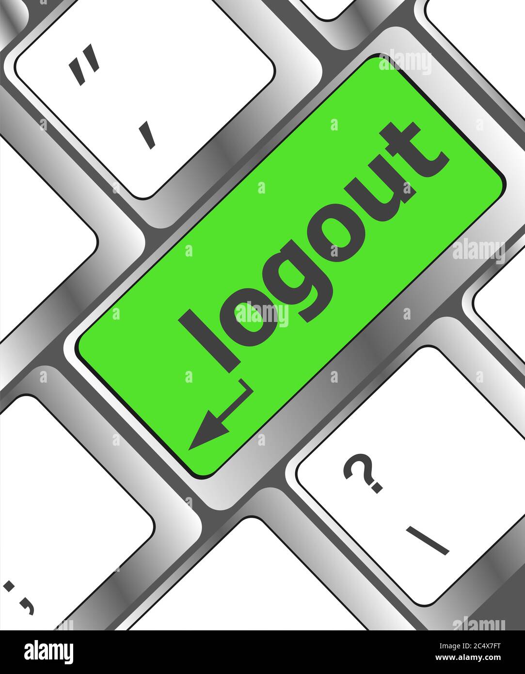 logout word on computer keyboard keys button Stock Photo - Alamy