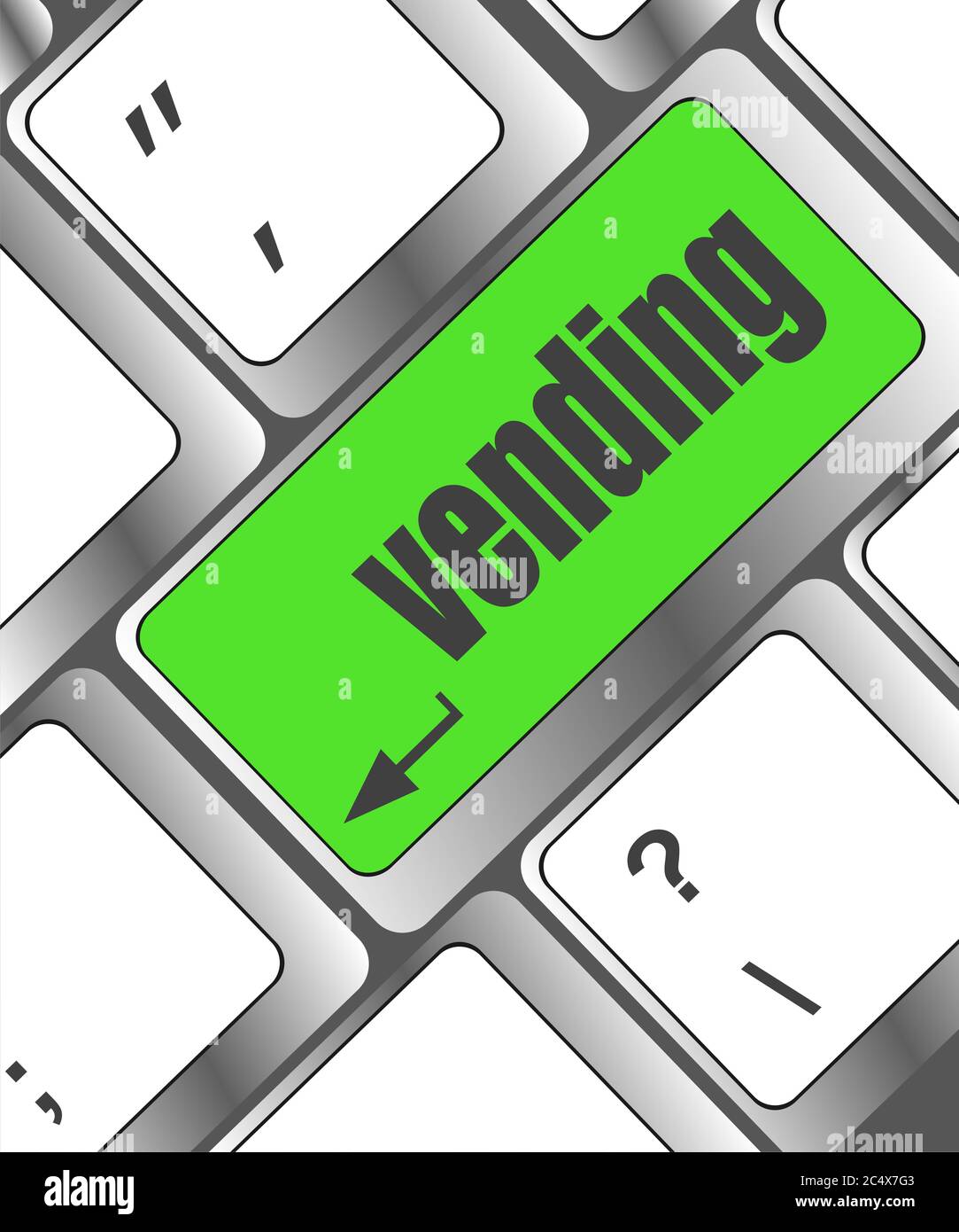 computer keyboard keys with vending button, business Stock Photo - Alamy