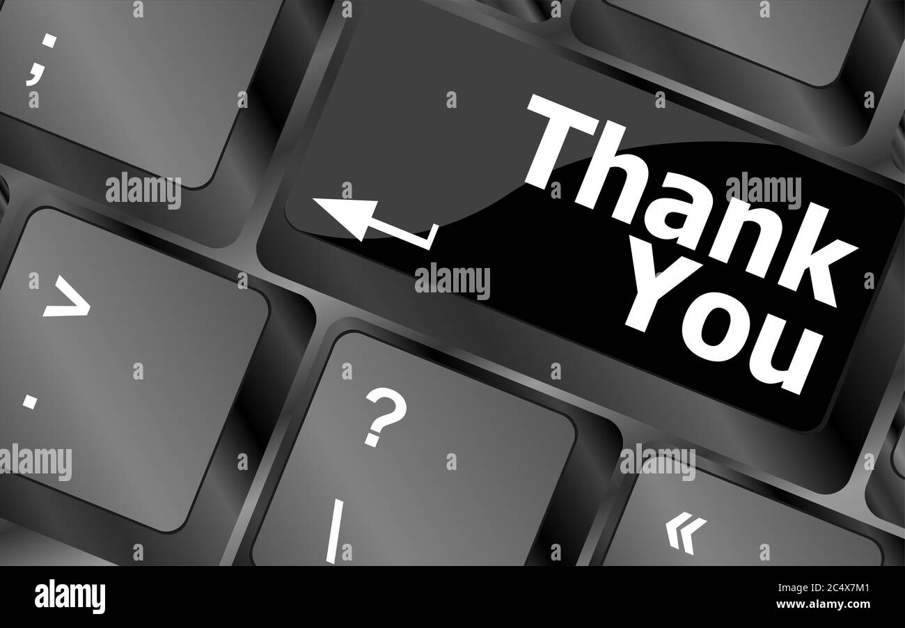 Computer keyboard with Thank You key, business concept Stock Photo - Alamy