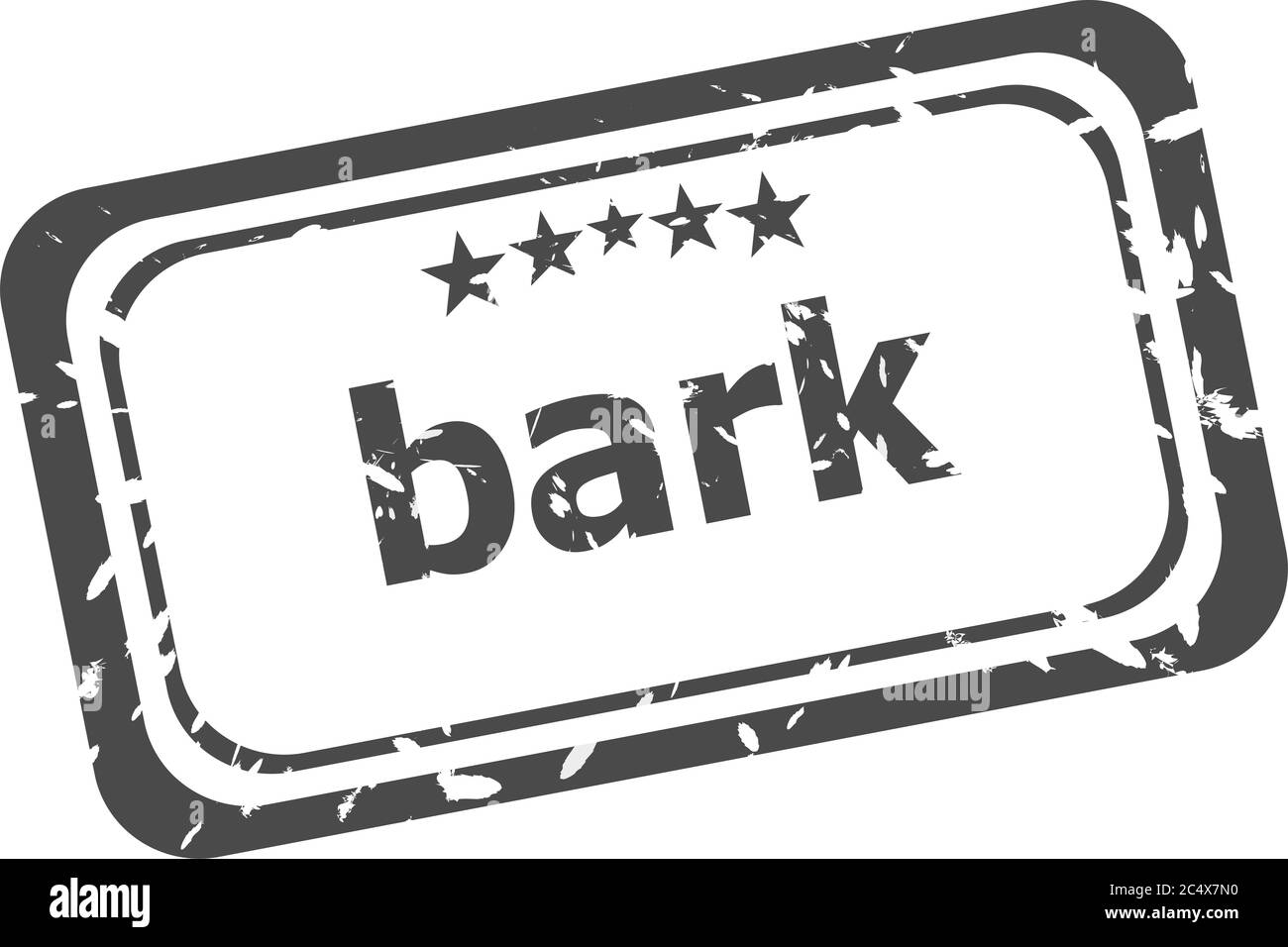 bark word on rubber grunge stamp isolated on white Stock Photo - Alamy