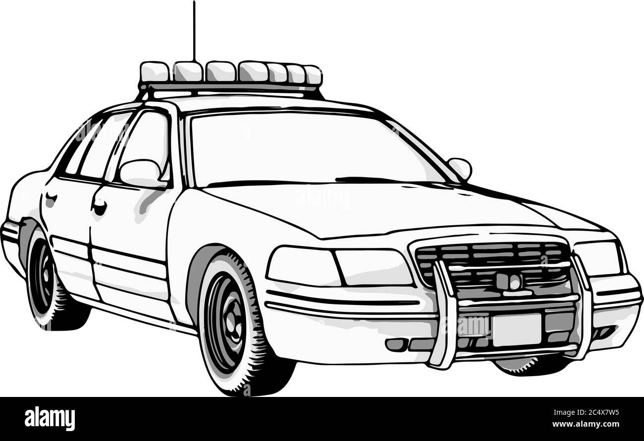police car sketch vector Stock Vector Image & Art - Alamy
