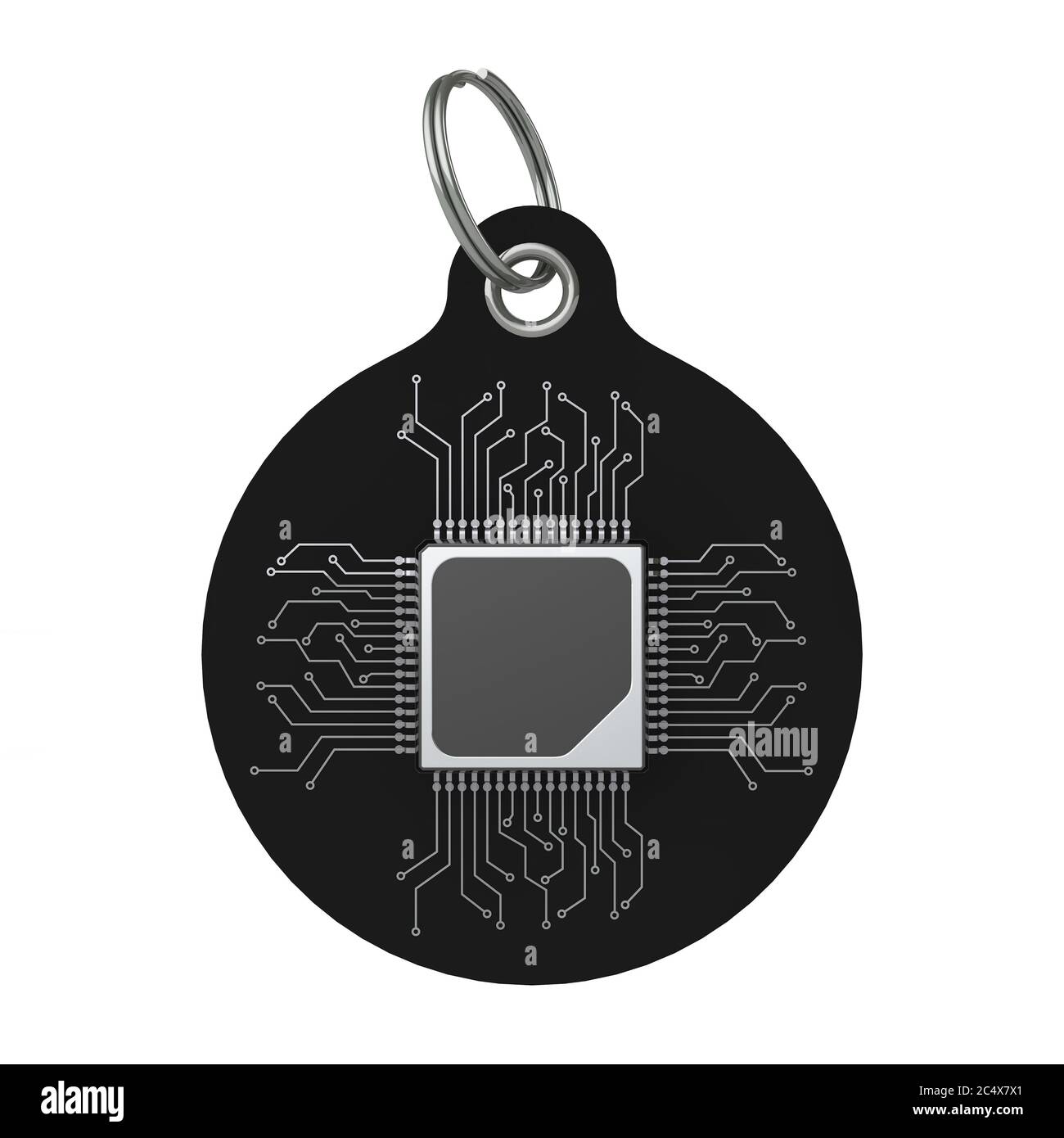 Sale Tag Label with CPU Microchip on a white background. 3d Rendering ...