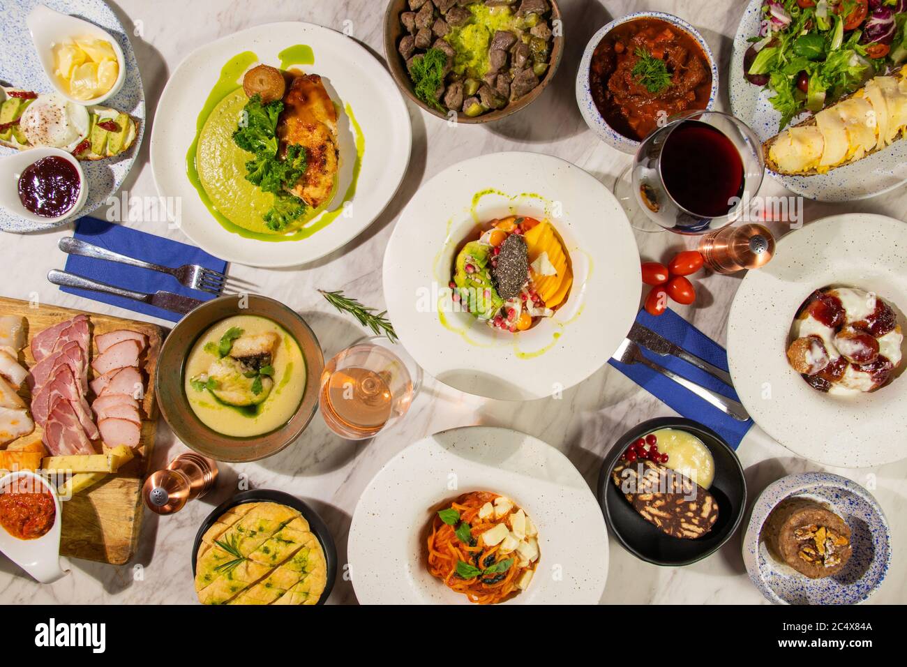 Table full of food Stock Photo - Alamy