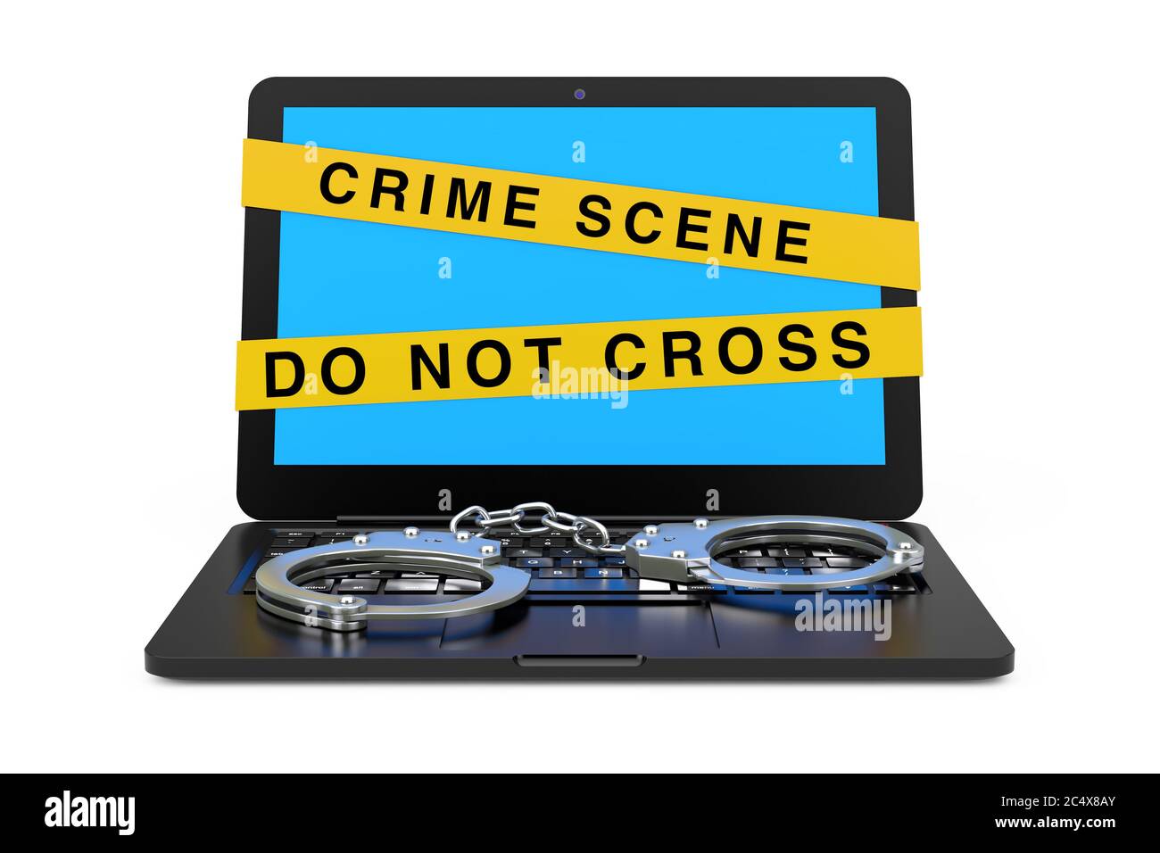 Computer crime scene tape hi-res stock photography and images - Alamy