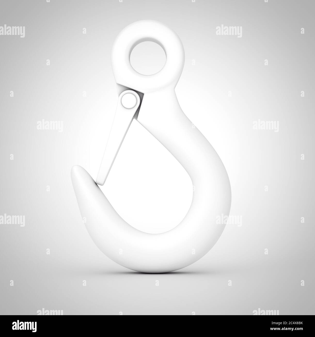 White Lifting Crane Hook in Clay Style on a white background. 3d ...