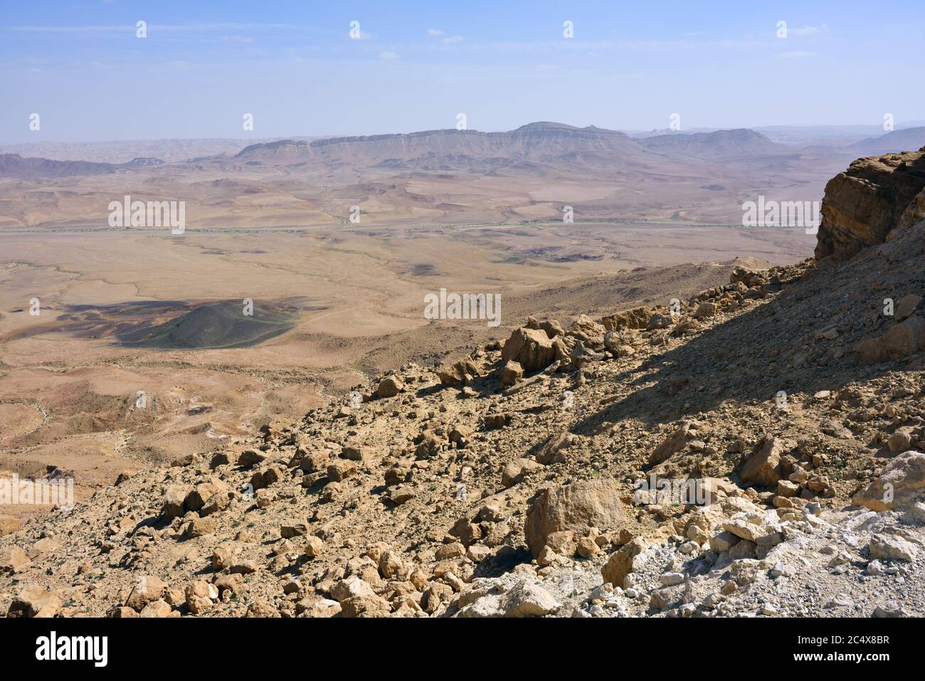 Makhtesh Ramon is a geological feature of Israel's Negev desert Stock ...