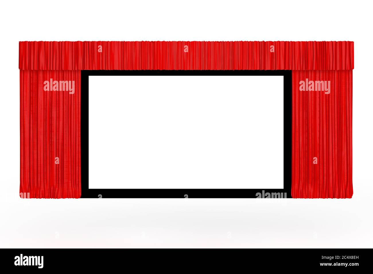 Cinema screen open red curtain hi-res stock photography and images - Alamy
