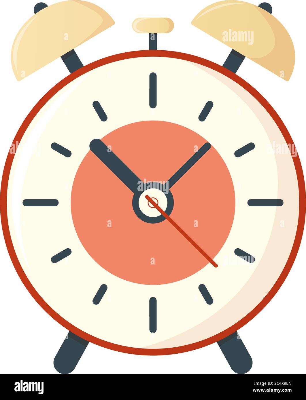 Alarm icon isolated on white, cartoon vector illustration. Welcome back ...