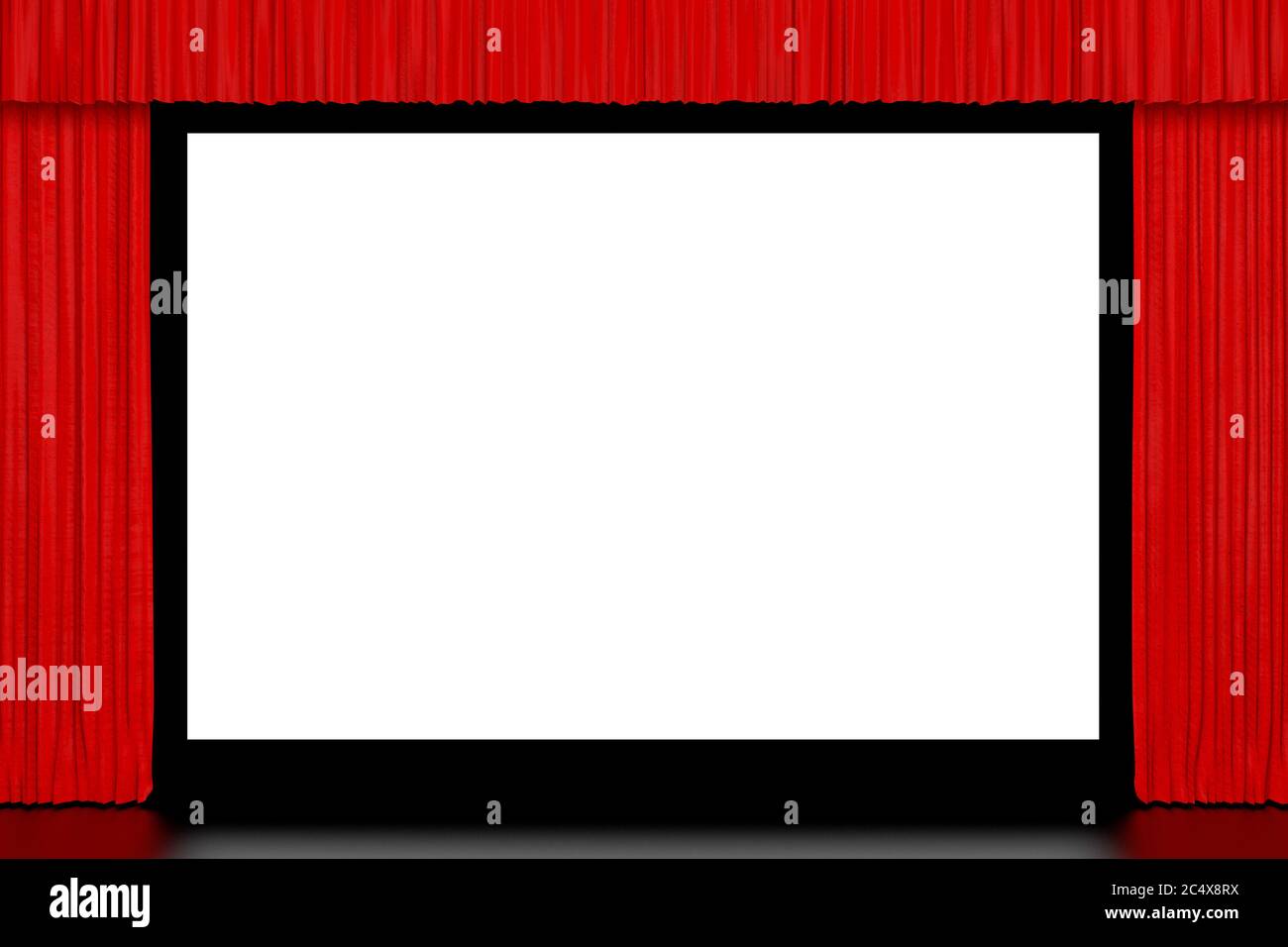 Cinema screen open red curtain hi-res stock photography and images - Alamy