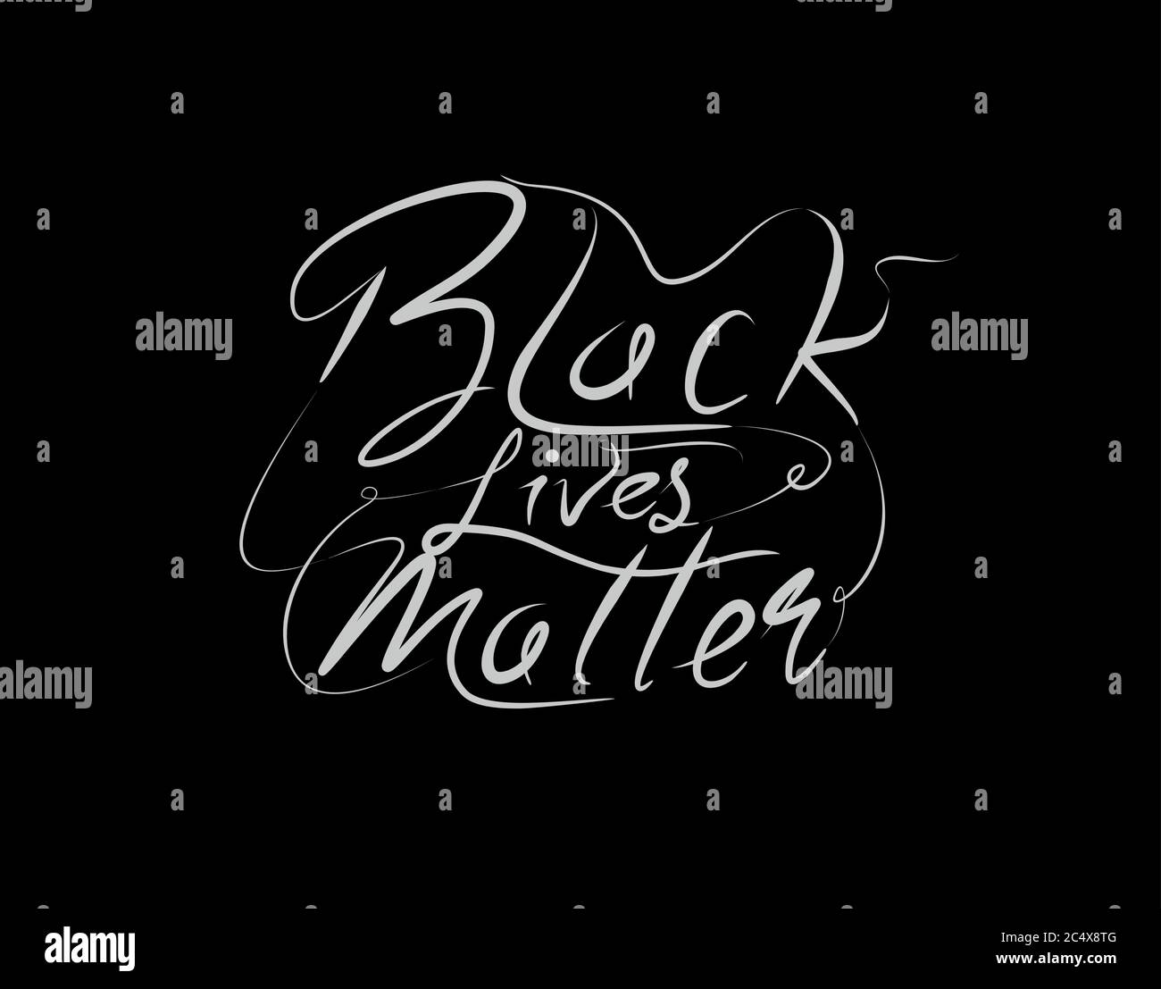 Black Lives Matter Lettering Text on Black background in vector ...