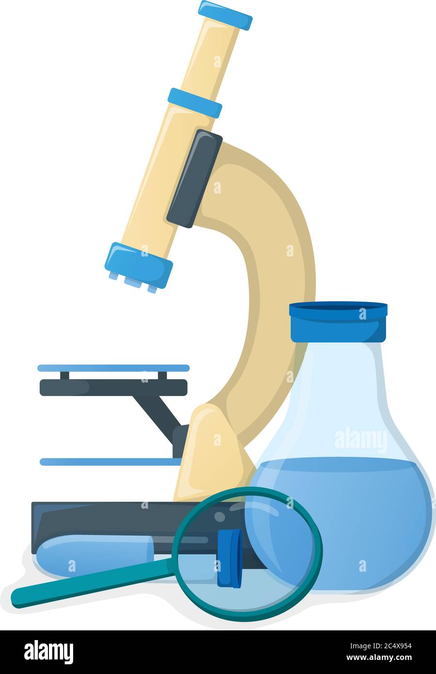 Cartoon Science Microscope