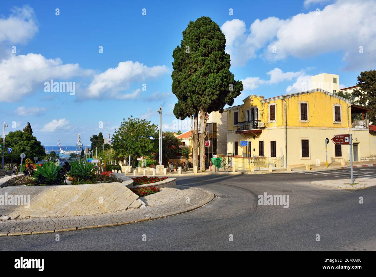 HAIFA, ISRAEL - APR 4, 2015: Cityscape of Haifa at sunset, one from ...