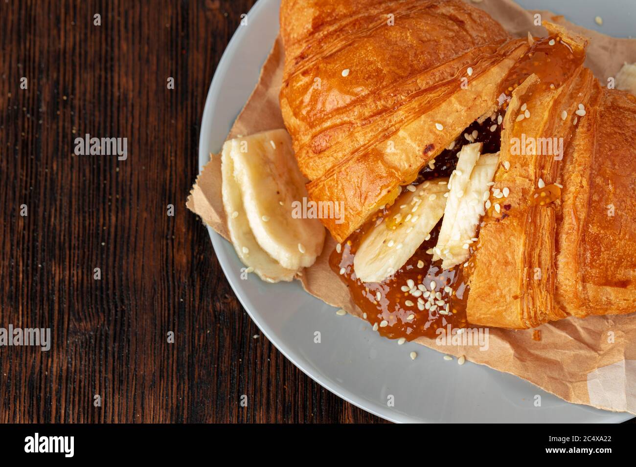 Tasty croissant chocolate paste hi-res stock photography and images - Alamy