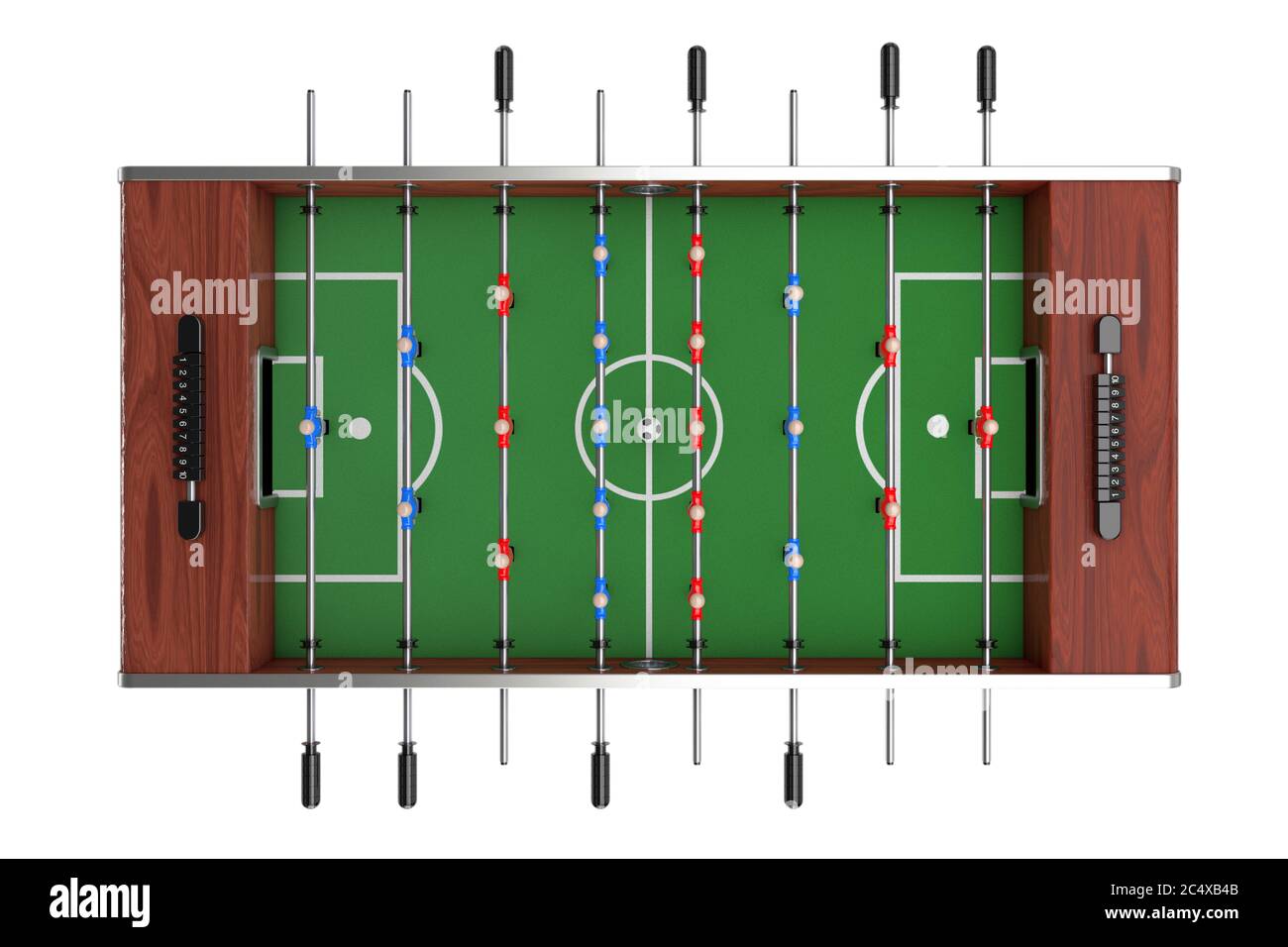 Soccer Table Football Game on a white background. 3d Rendering Stock ...
