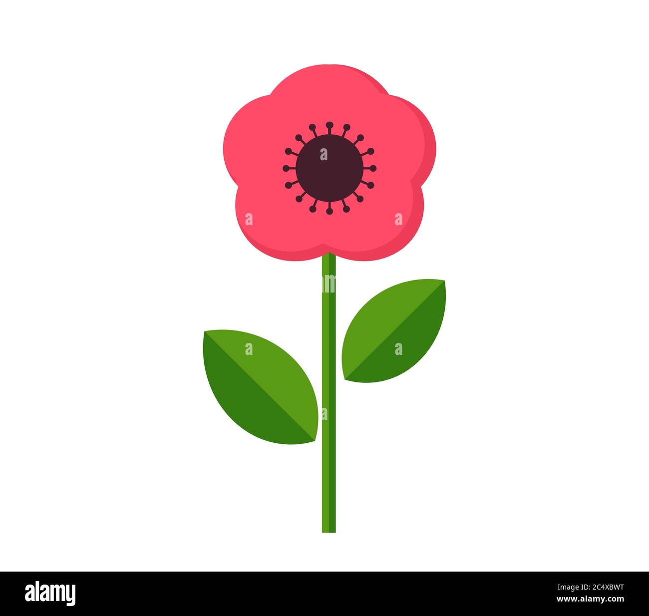 Pink flower icon, flat design. Vector illustration Stock Vector Image ...