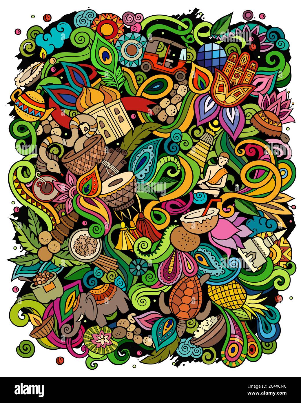 India hand drawn vector doodles illustration. Indian poster design ...