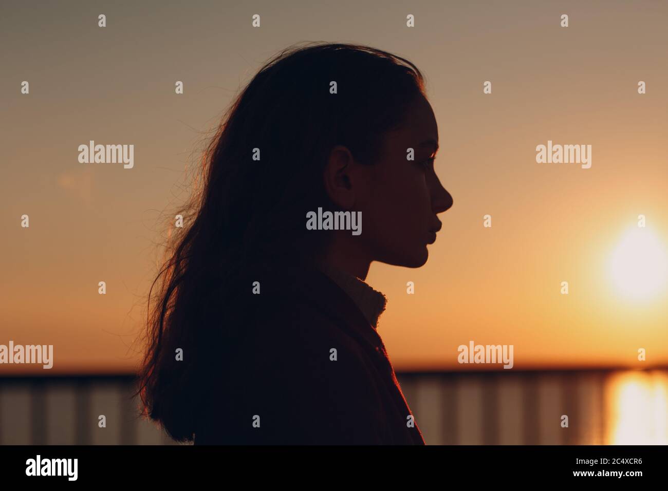 Beautiful woman profile portrait hi-res stock photography and images ...