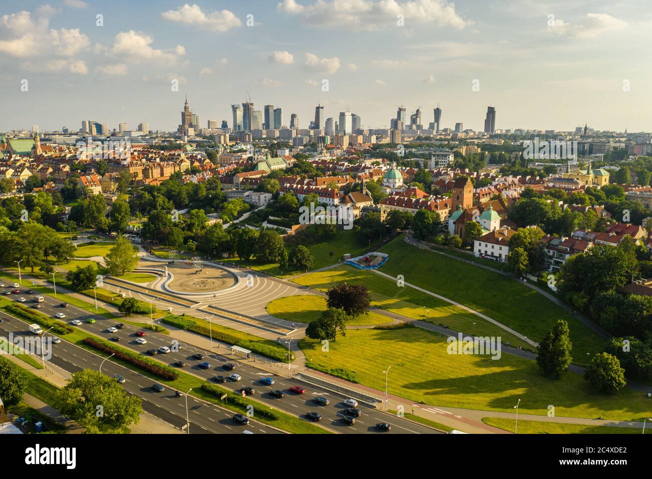 Warsaw old town aerial hi-res stock photography and images - Alamy
