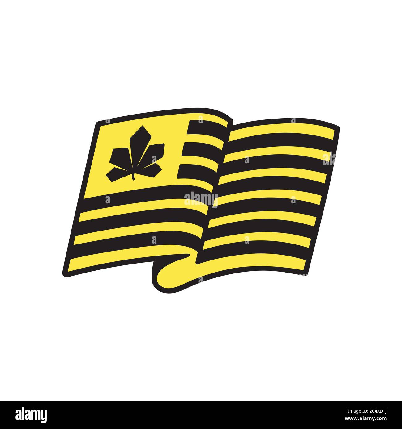 Black and yellow stripes flag icon with chestnut Kyiv City symbol Stock ...