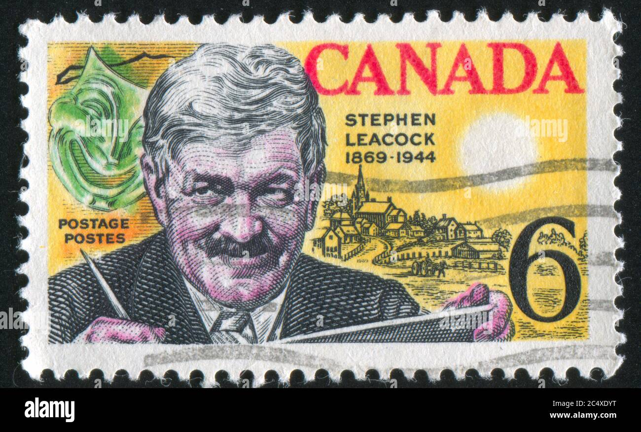 CANADA - CIRCA 1969: stamp printed by Canada, shows Stephen Leacock ...