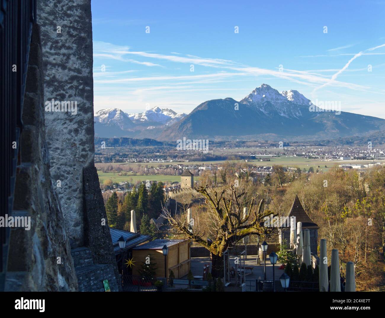 Mountain View From Castle Stock Photo - Alamy