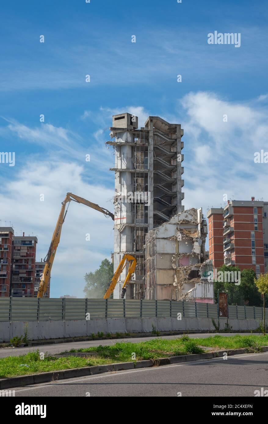 Naples - Italy. 11 june 2020: the demolition of the building called ...