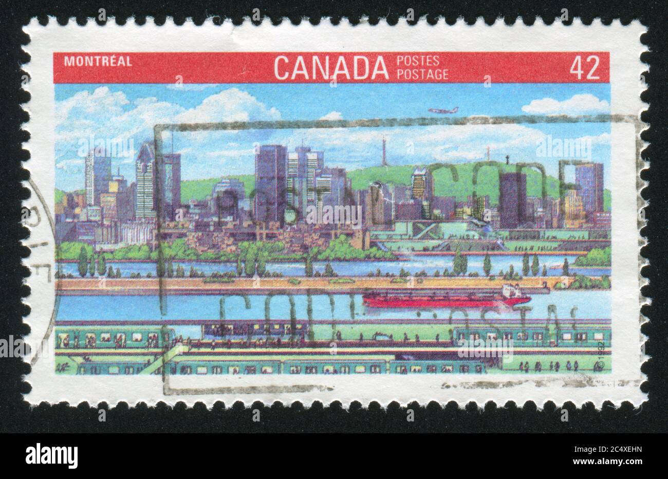 CANADA - CIRCA 1992: stamp printed by Canada, shows City of Montreal ...