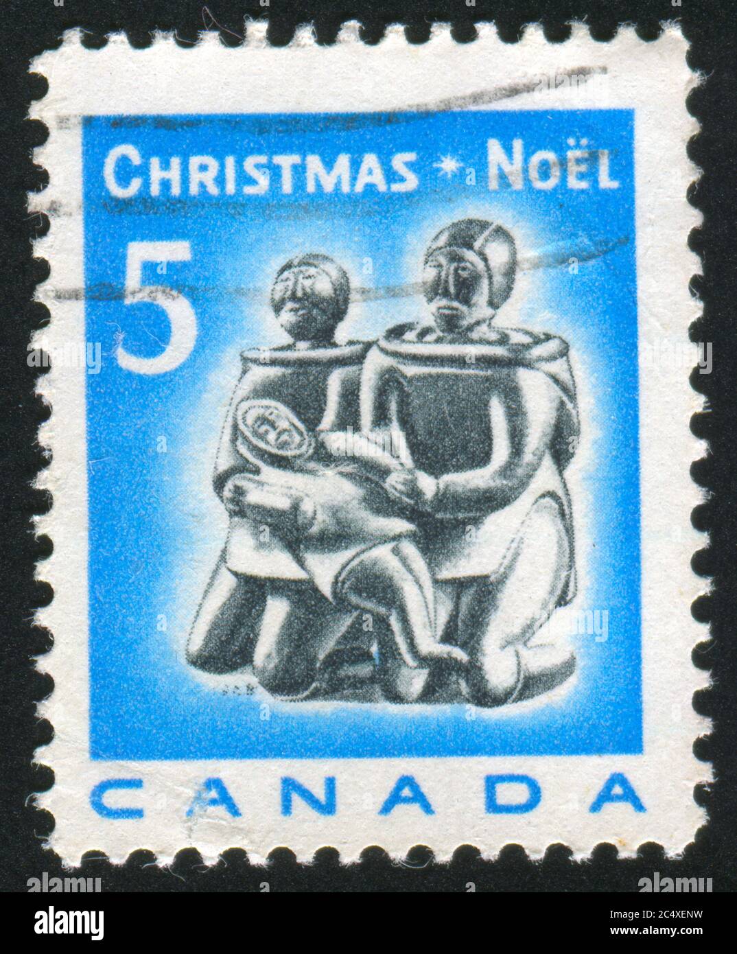 CANADA - CIRCA 1968: stamp printed by Canada, shows Eskimo Family ...