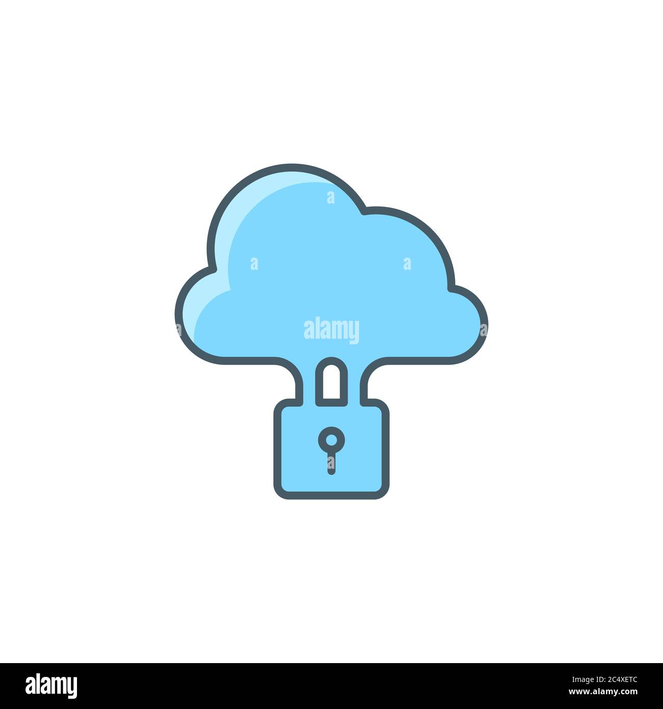 Privacy cloud storage vector icon symbol isolated on white background ...