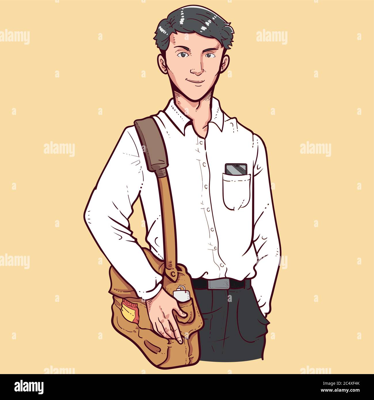 Man bag Stock Vector Images - Alamy