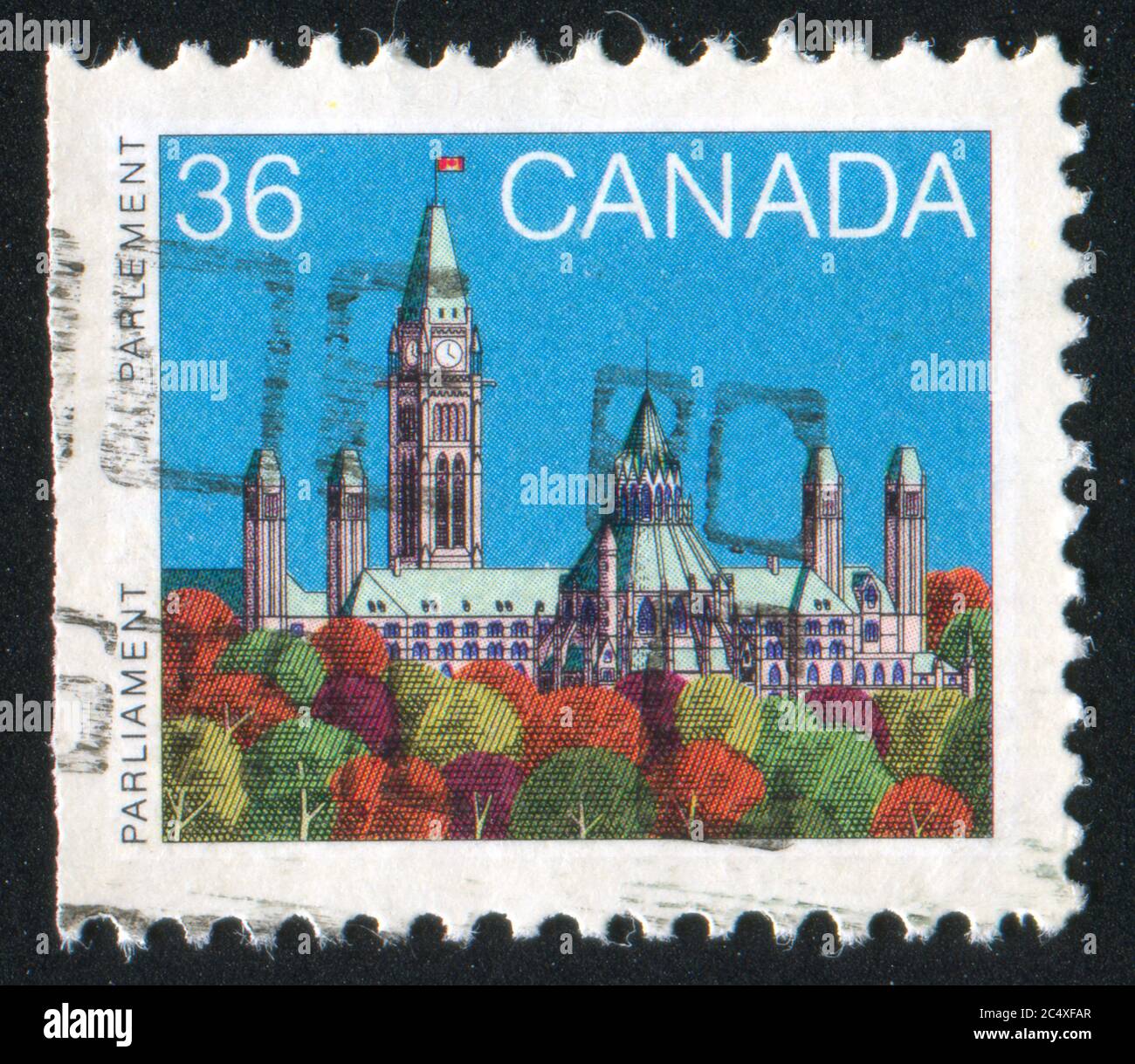 CANADA - CIRCA 1986: stamp printed by Canada, shows parliament, circa ...
