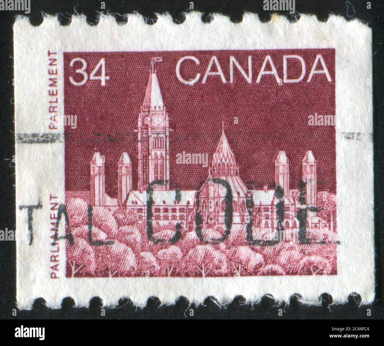 CANADA - CIRCA 1985: stamp printed by Canada, shows parliament, circa ...