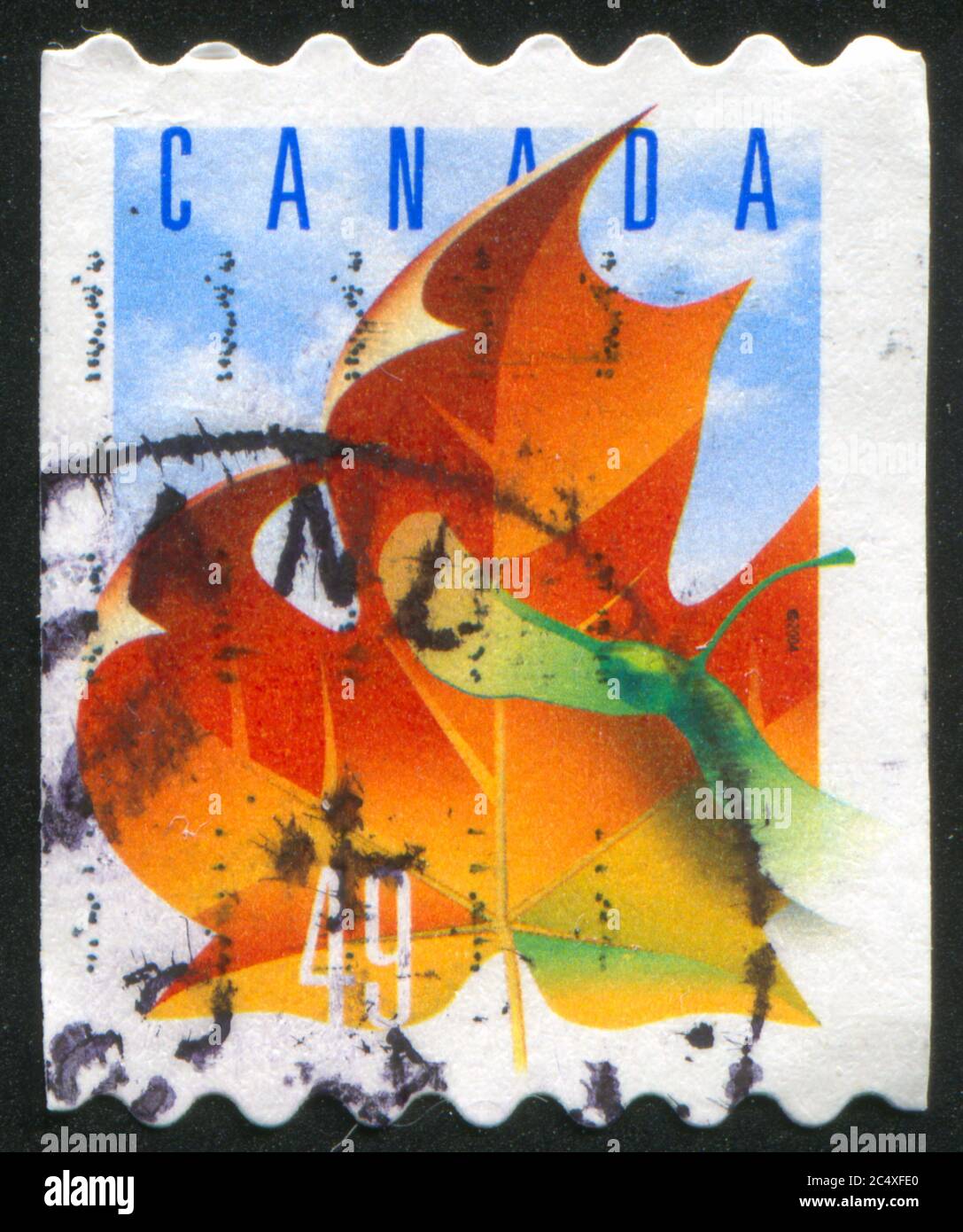 CANADA - CIRCA 2004: stamp printed by Canada, shows Maple Leaf and ...