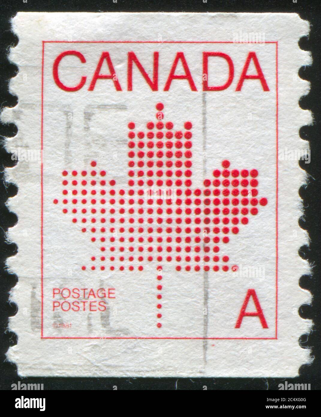 CANADA - CIRCA 1981: stamp printed by Canada, shows Canadian Maple Leaf ...