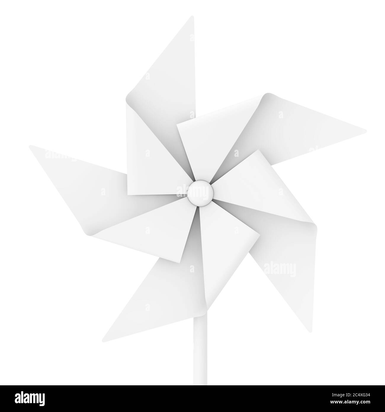 White Clay Style Pinwheel Toy on a white background. 3d Rendering Stock ...