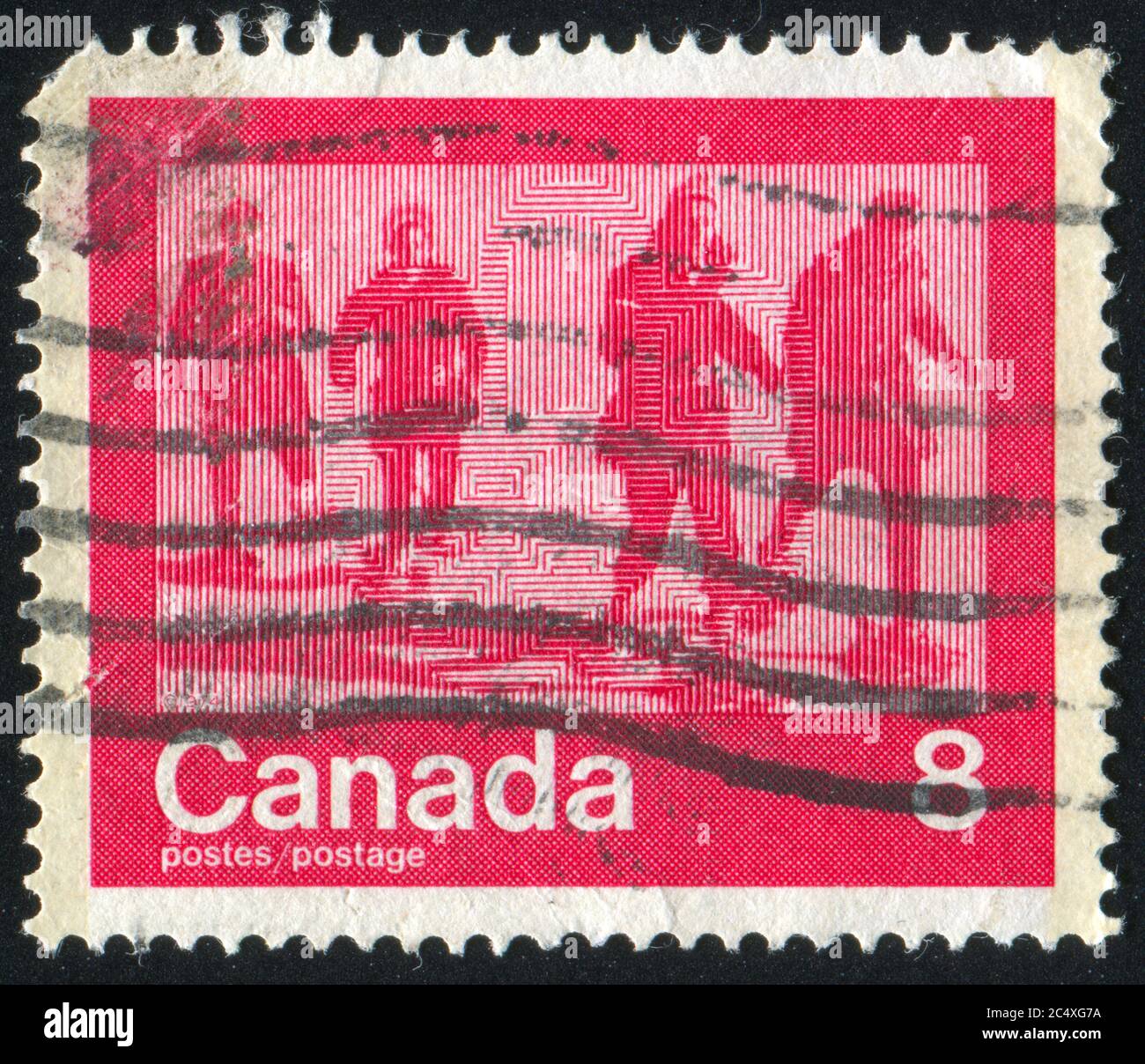CANADA - CIRCA 1974: stamp printed by Canada, shows Snowshoeing, circa ...