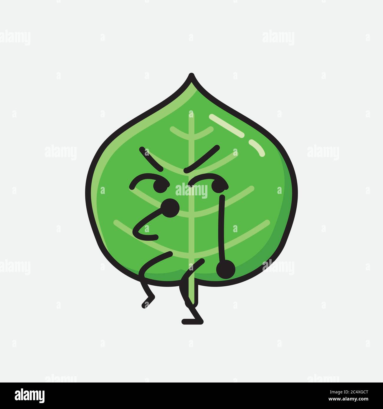 An illustration of Cute Leaf Mascot Vector Character in Flat Design ...